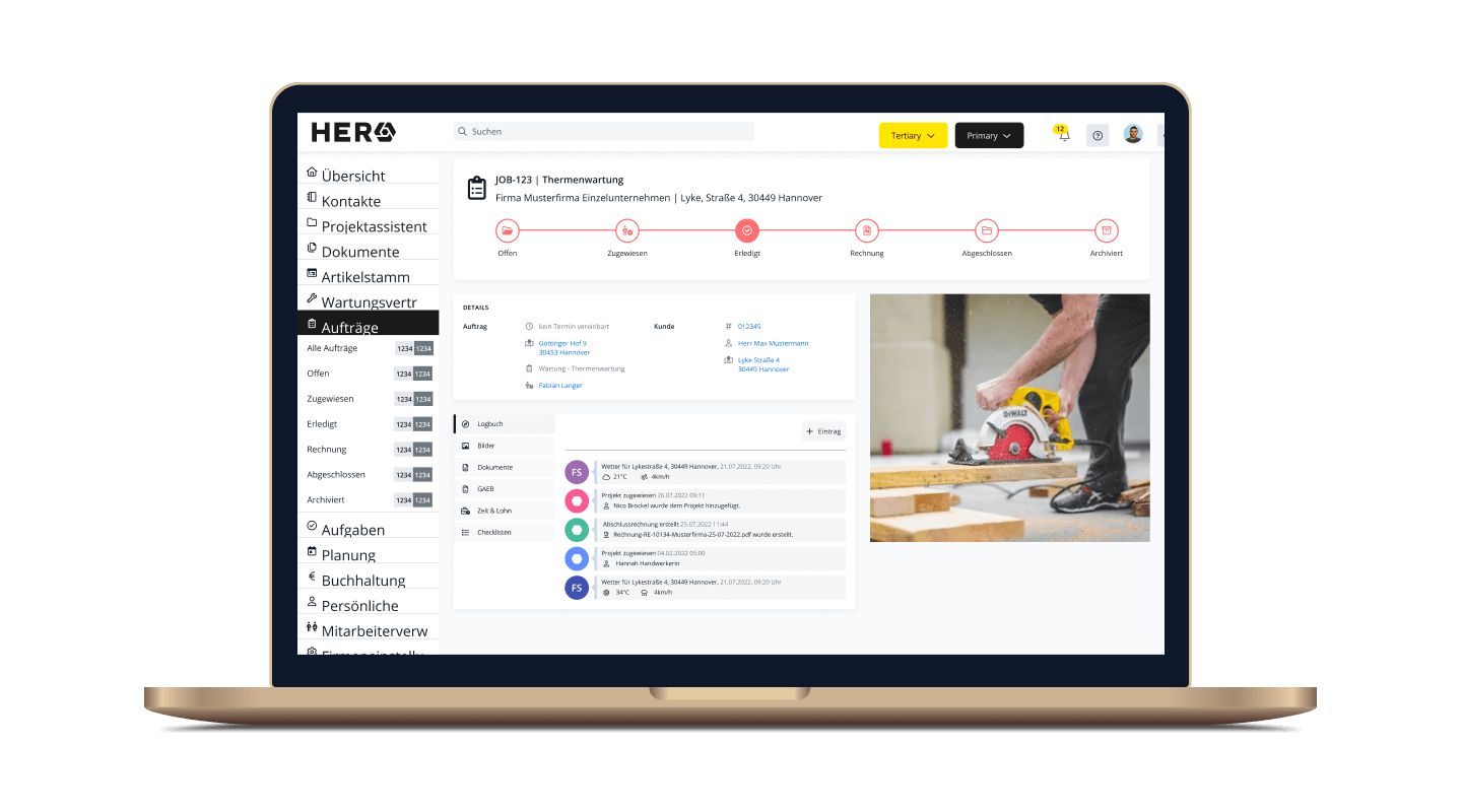 TEST: Hero Handwerkersoftware hier klicken Dezember 2025
